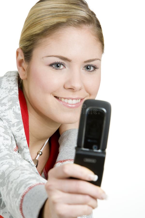 Woman with mobile phone stock image. Image of mobile - 15506085