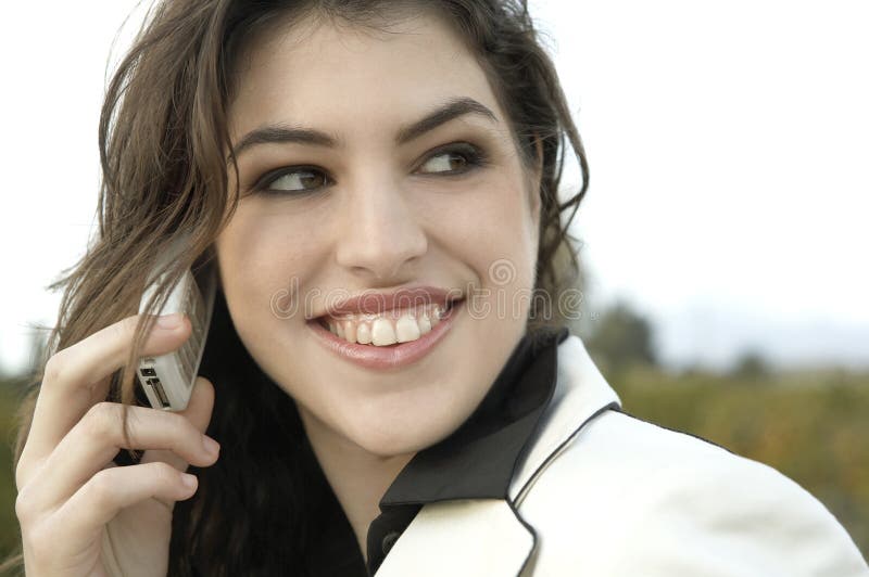 Woman with Mobile Phone stock photo. Image of handset - 24877798