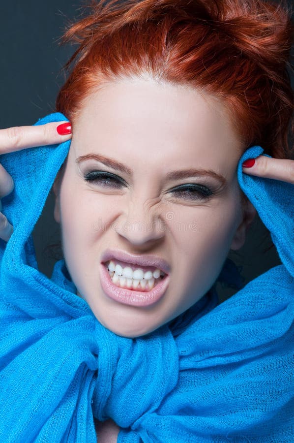 Woman Model with Crazy Expression Stock Photo - Image of person, close ...