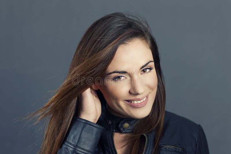 Woman Model with Hand in Hair Stock Image - Image of fashion, health ...