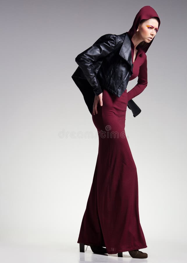 Woman Model Posing Very Dramatic in an Minimal Studio Setup Stock Photo ...