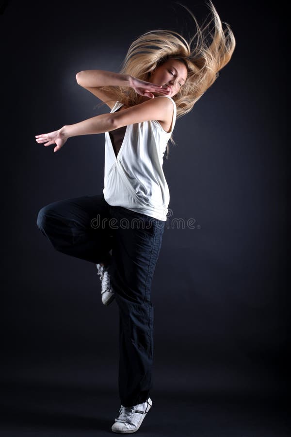 Woman Modern Dancer in Action Stock Image - Image of casual, motion ...