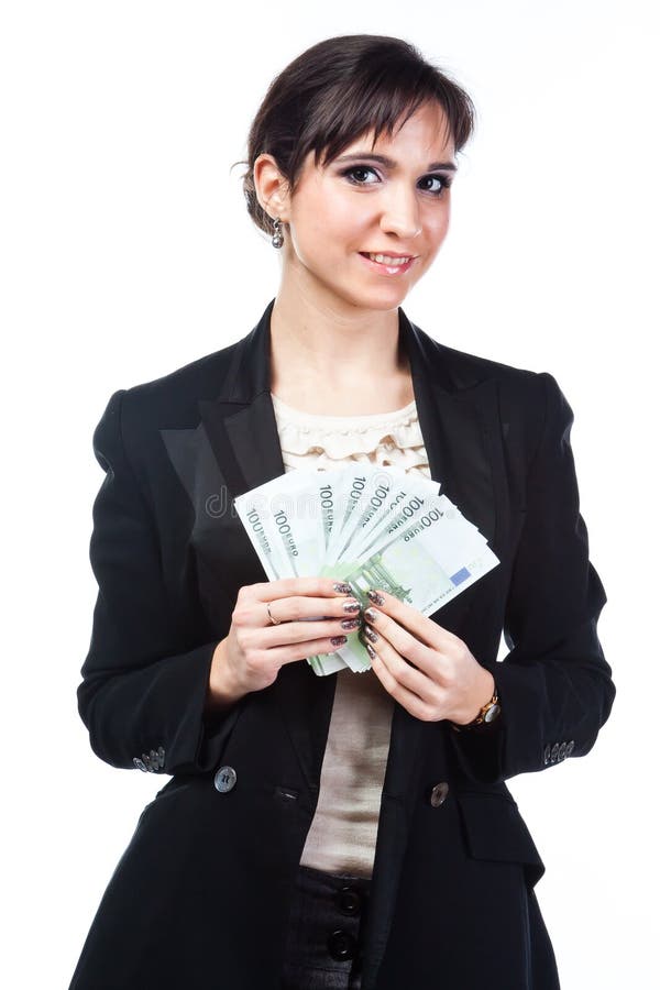 Woman with money stock photo. Image of attractive, adult - 28350012