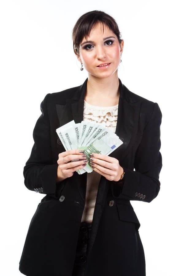 Woman with money stock image. Image of jackpot, studio - 28350013