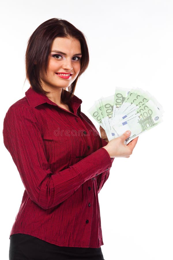 Woman with money stock image. Image of expressing, finance - 28350041
