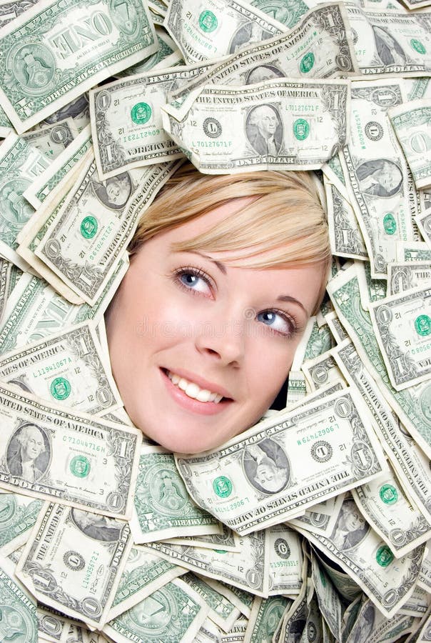 Woman with Money stock image. Image of isolated, hands - 3779325