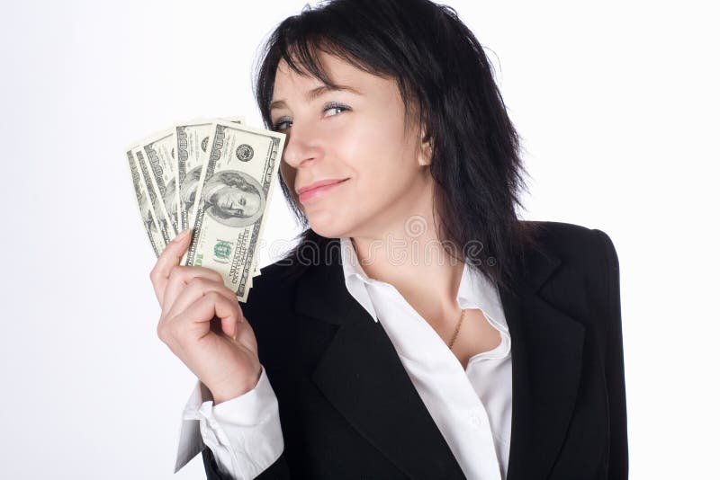 Woman with money . stock photo. Image of finance, adult - 5236740