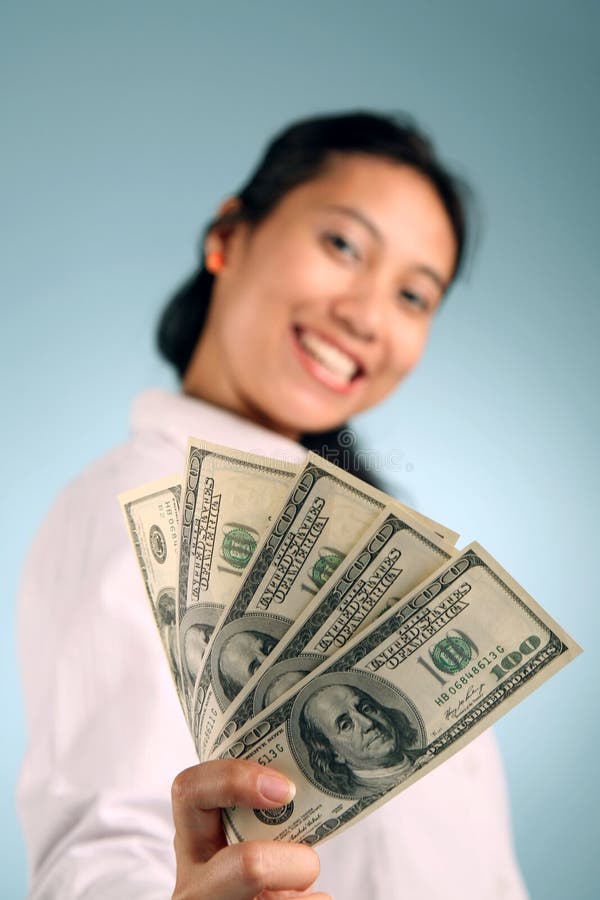 Woman with Money stock photo. Image of prosperity, earn - 8094596