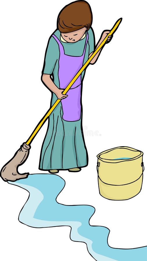 Sad Cinderella Cleaning the Floor Stock Vector - Illustration of girl ...