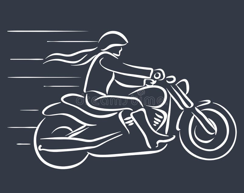 Lady Motorcycle Rider Stock Illustrations – 339 Lady Motorcycle Rider ...