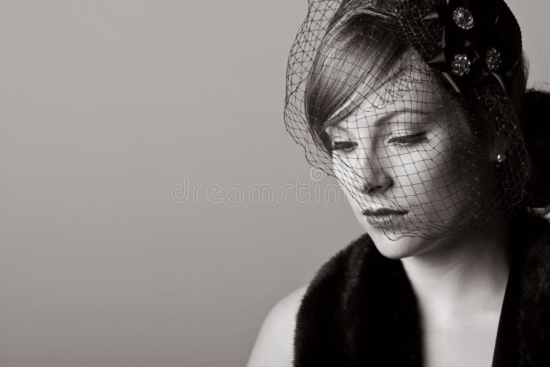 Woman in Mourning stock photo. Image of monochrome, copyspace - 13262384