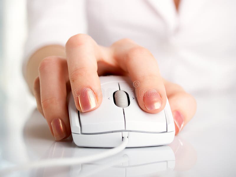 Woman with mouse stock photo. Image of white, blogger - 8647762