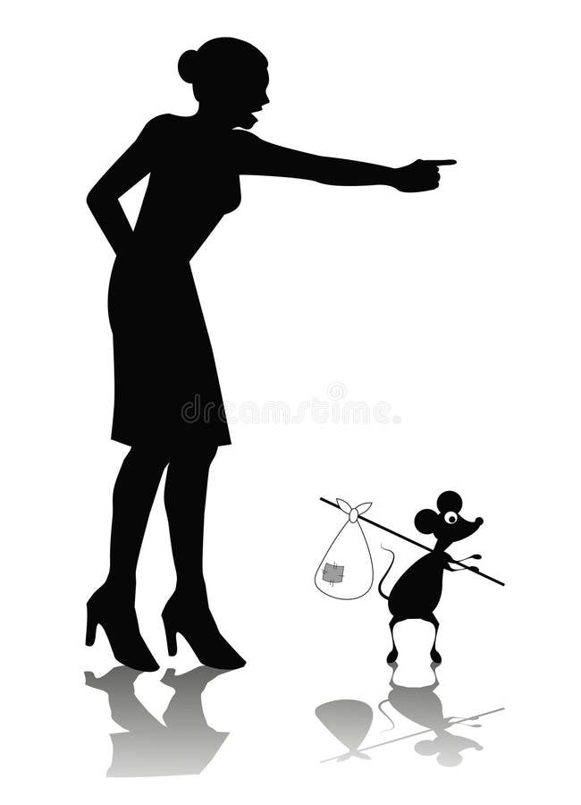Woman and mouse stock vector. Illustration of woman, trap - 34936490