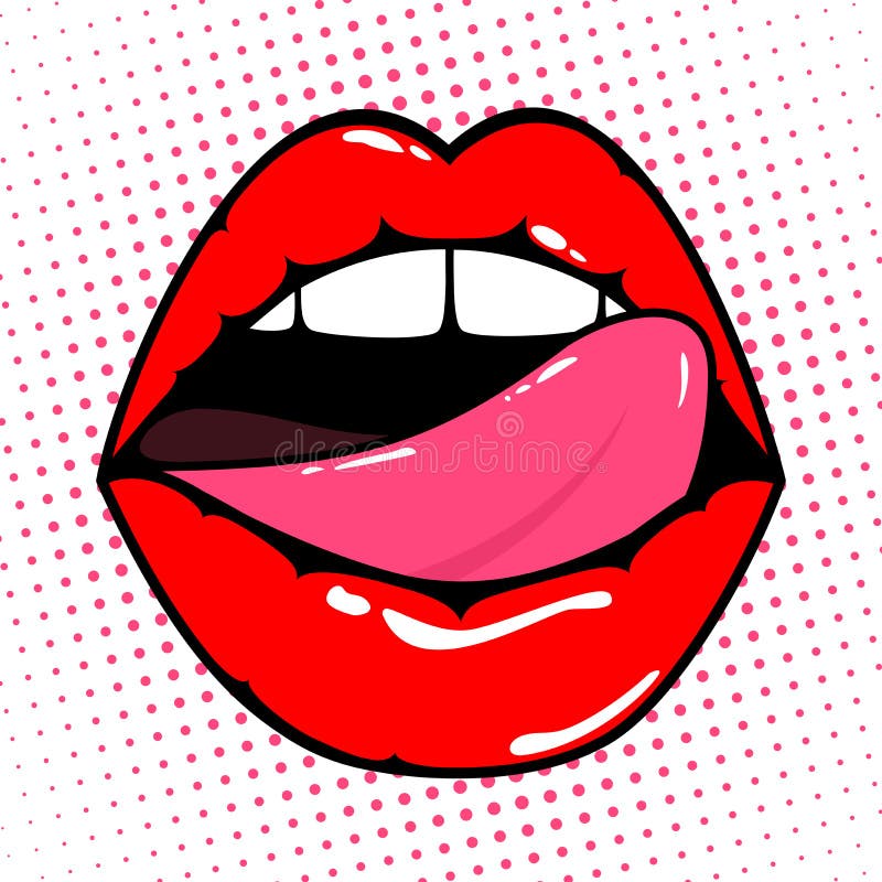 Woman Mouth With Licking Tongue Stock Vector Illustration Of Luxury