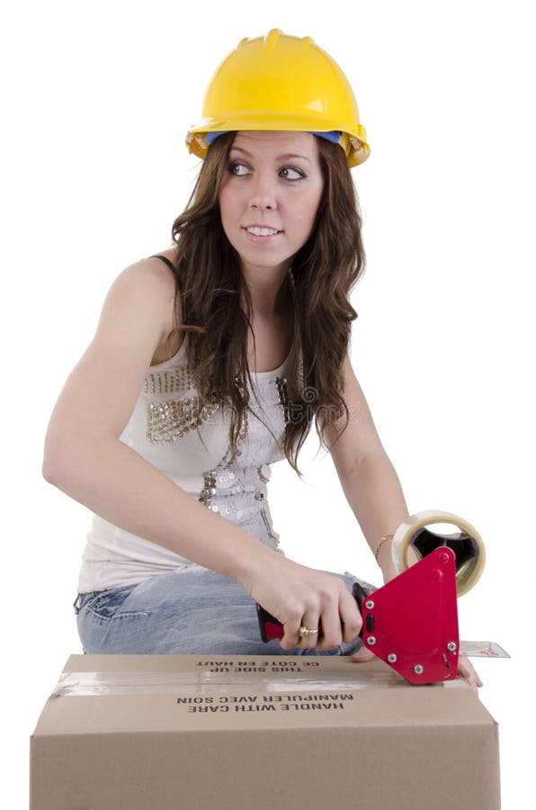 Woman moving stock image. Image of packages, parcels - 26047733