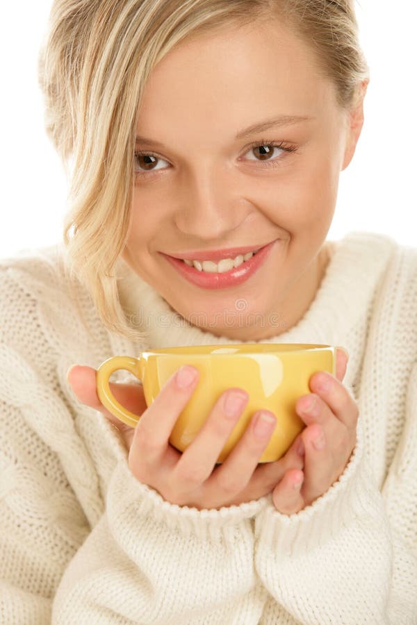 Woman with mug stock image. Image of adults, enjoy, adult - 11446601