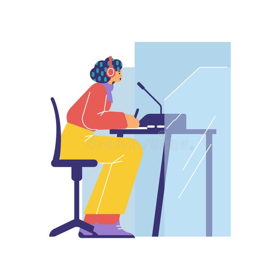 Woman Multi Language Translator in Microphone Help Understanding and ...