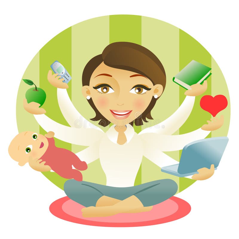 Woman Multi Tasking Stock Illustrations – 236 Woman Multi Tasking Stock ...