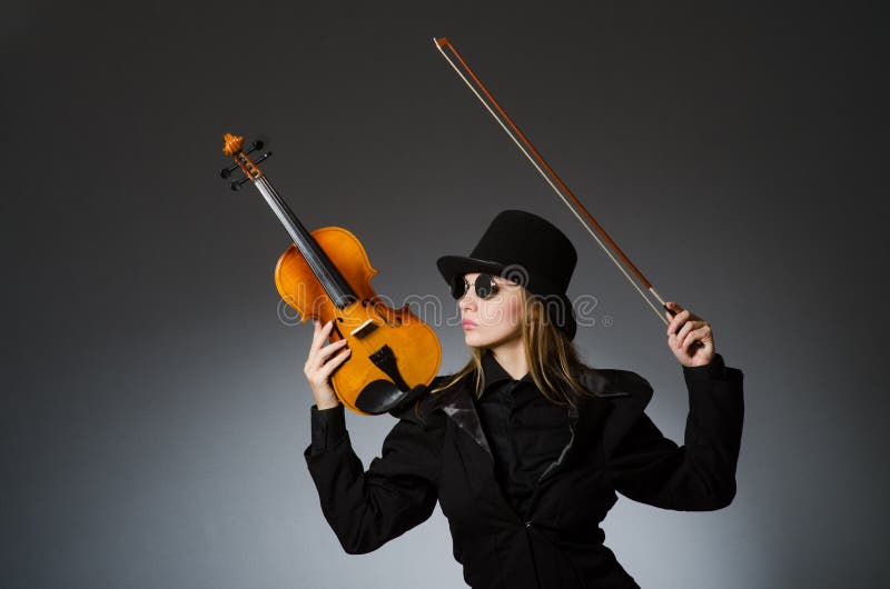 The Woman in Musical Art Concept Stock Image - Image of fiddle, play ...