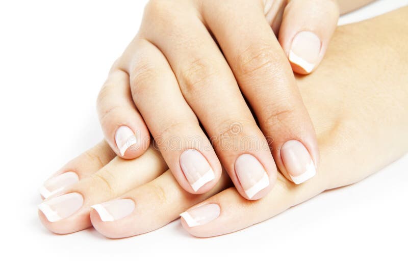 Woman Hands with Manicured Red Nails Stock Photo - Image of french ...