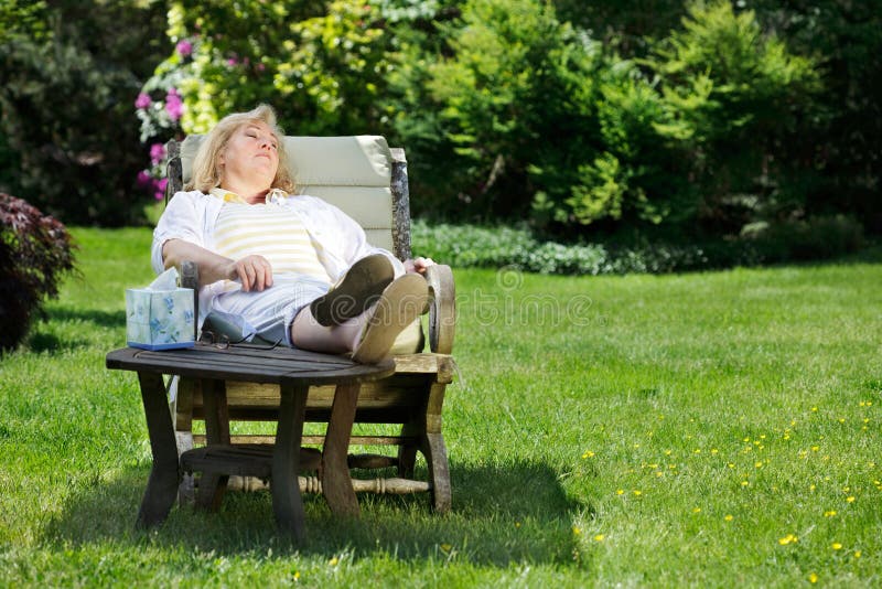 Woman napping outside stock image. Image of break, outdoors - 20056733