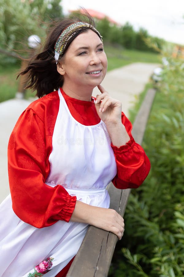 A Woman in a National Udmurt Costume. Small Nations Stock Image - Image ...