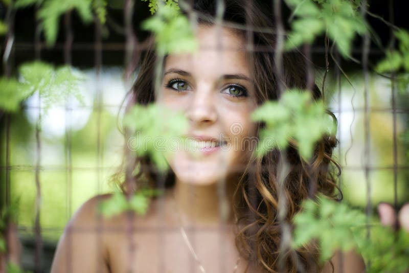 Woman in nature stock image. Image of curly, leaf, pure - 21457475