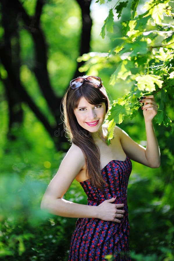 Woman in nature stock photo. Image of happy, enjoy, beautiful - 28627802
