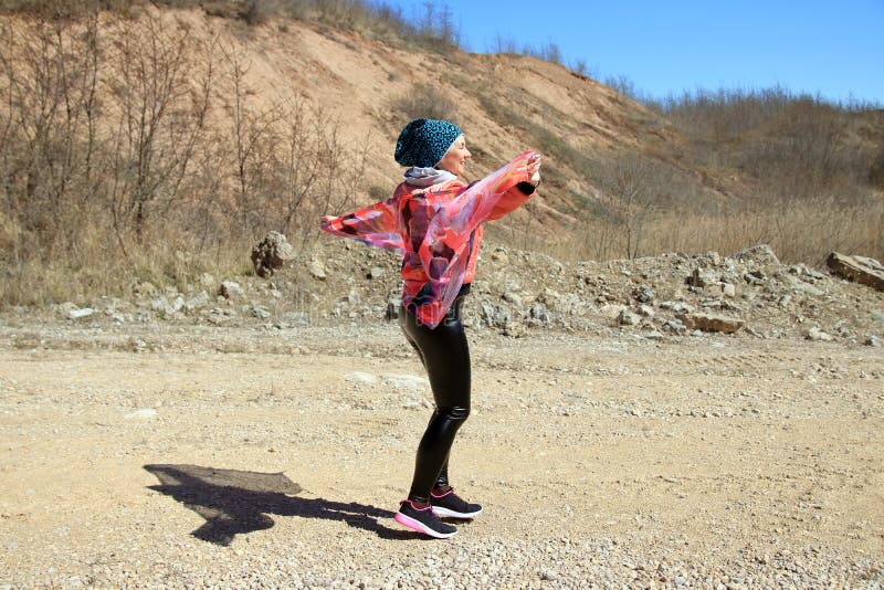 Woman in nature stock photo. Image of healthy, happy - 180447386