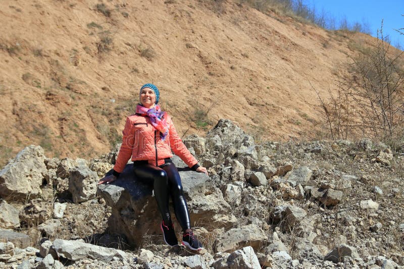 Woman in nature stock photo. Image of sand, outdoor - 180447642