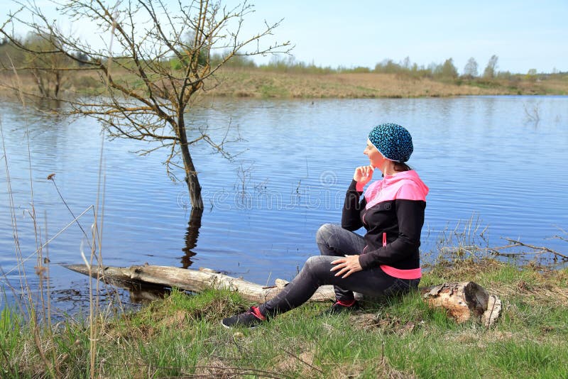 Woman in nature stock image. Image of lifestyle, recreation - 182449945
