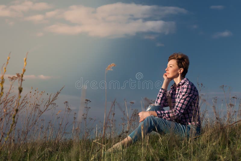 Thinking in nature stock image. Image of adults, businesspeople - 3242555