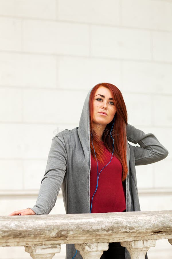 Woman near the rails stock image. Image of young, woman - 76702387