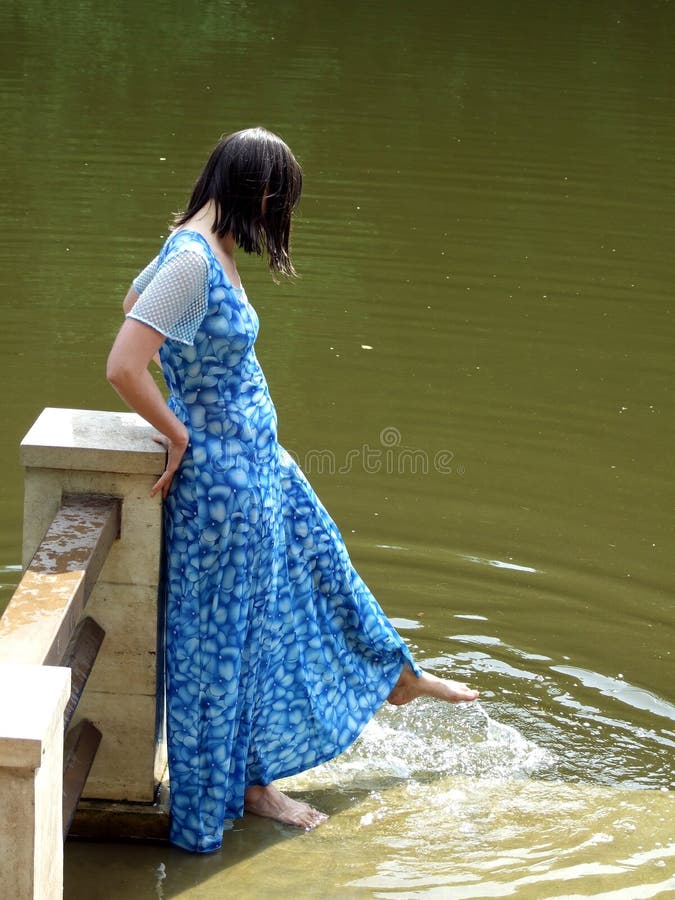Woman near water stock photo. Image of nature, lake, river - 2667400
