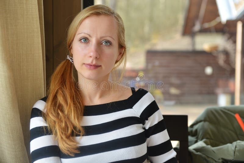 Woman near window stock photo. Image of plants, portrait - 81382190