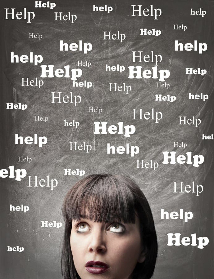 Woman needing help stock image. Image of blackboard, study - 32892163