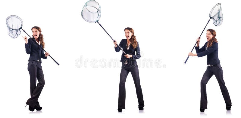 The woman with net stock photo. Image of black, empty - 71142314