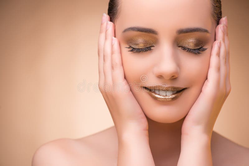 The Woman with Nice Make-up in Beauty Concept Stock Image - Image of ...