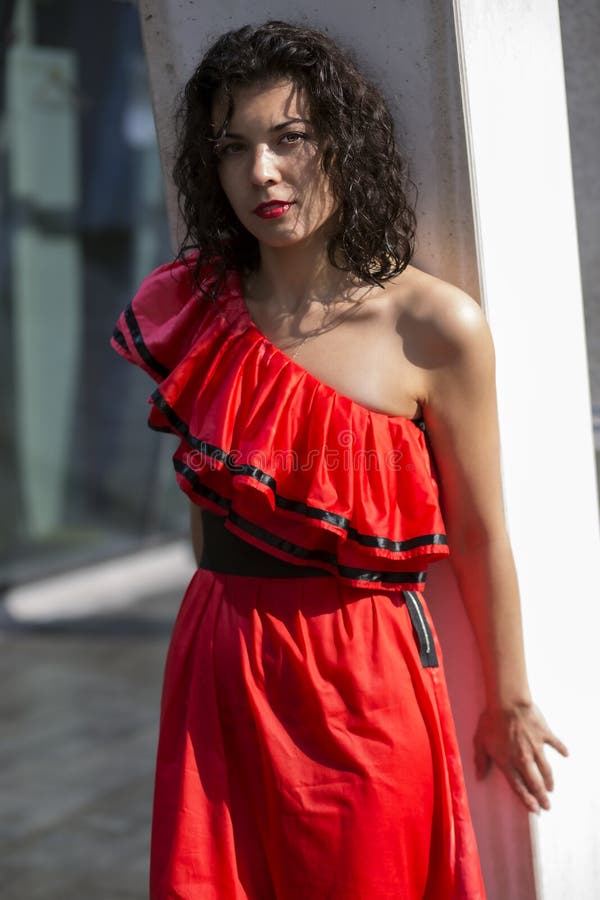 Woman in Nice Soaking Wet Dress Stock Photo - Image of posing, female ...