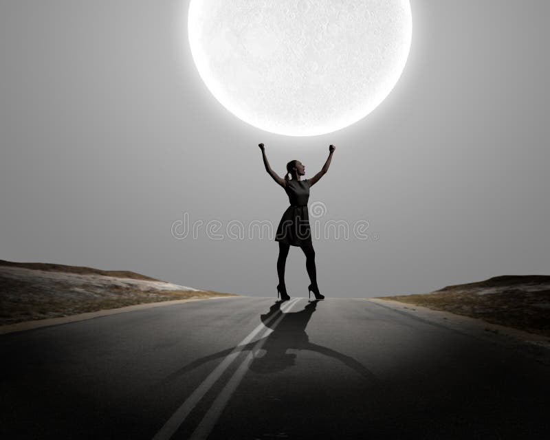 Woman at night stock photo. Image of hand, evening, standing - 48049232