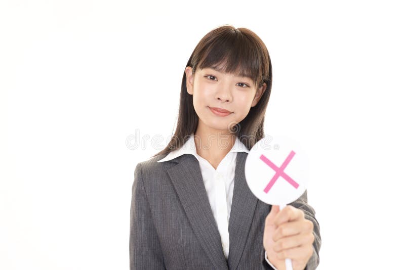 Woman with a No sign stock photo. Image of beauty, woman - 117187282