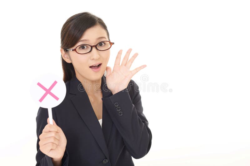 Woman with a No sign stock photo. Image of model, depression - 93325918