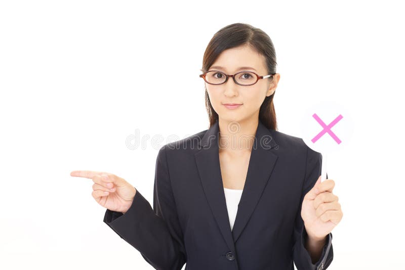 Woman with a No sign stock photo. Image of business, enjoying - 93326014