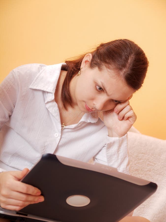 Woman with notebook stock image. Image of learn, learning - 12793729