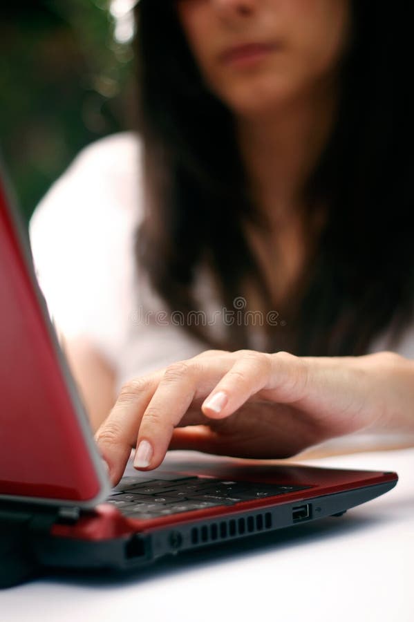 Woman with notebook stock image. Image of work, keyboard - 14633461