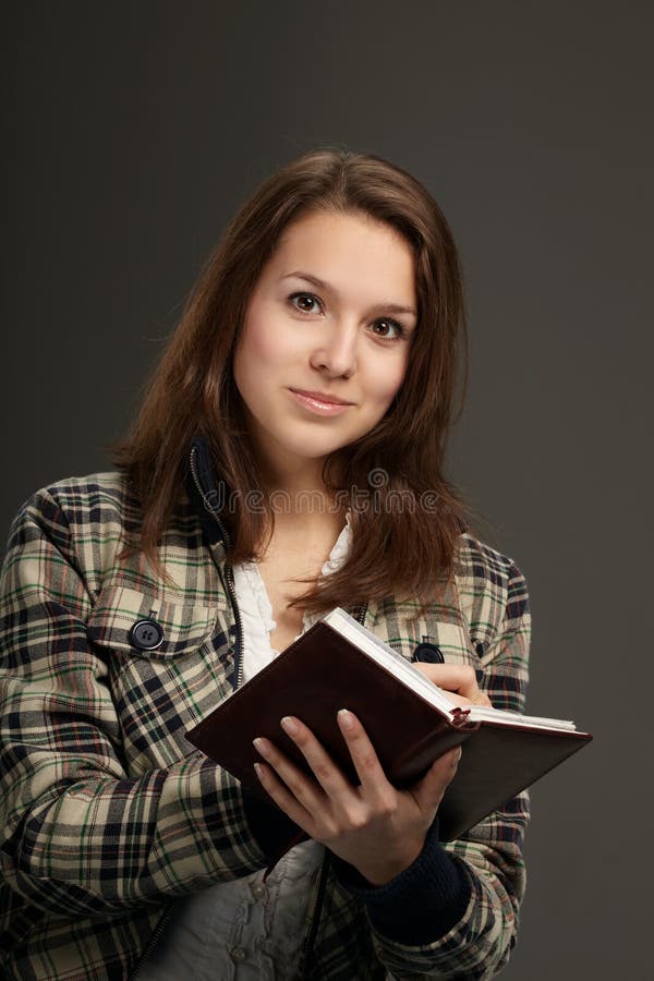 Woman with notebook stock photo. Image of meeting, office - 14683082