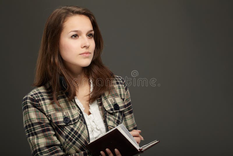 Woman with notebook stock image. Image of portrait, successful - 16763765