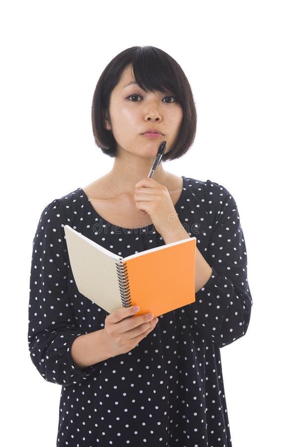 Woman and notebook stock image. Image of spirited, japanese - 26419739