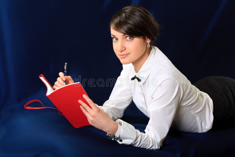 Woman with Notebook. Close Up Stock Photo - Image of study, people ...
