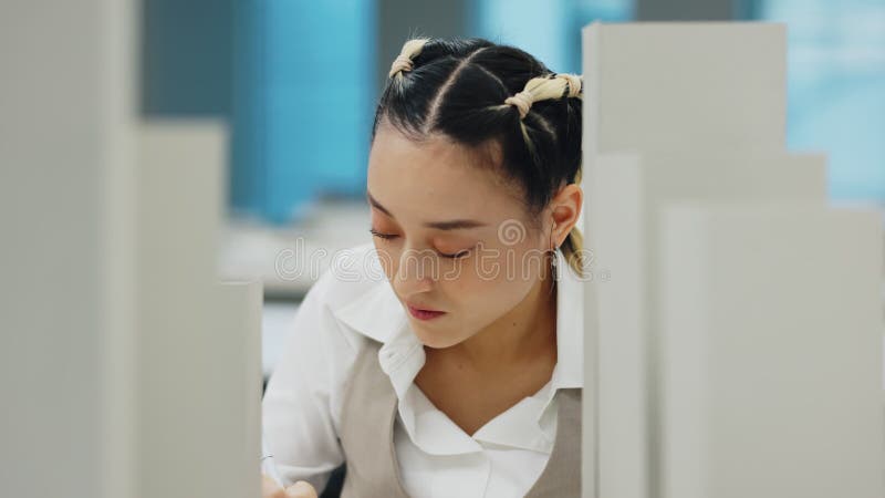 Woman, Notes and Architecture for Building Model of Floor Plan ...